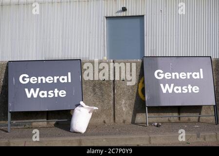 General waste and rubbish for skip use sign Stock Photo - Alamy