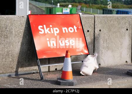 General waste and rubbish for skip use sign Stock Photo - Alamy