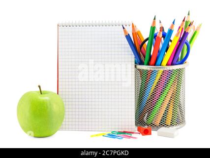 A Note with Back to School on it, on a White background Stock Photo - Alamy