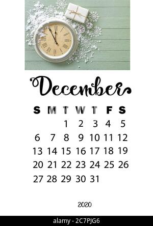 2020 December calendar design on white background Stock Photo - Alamy