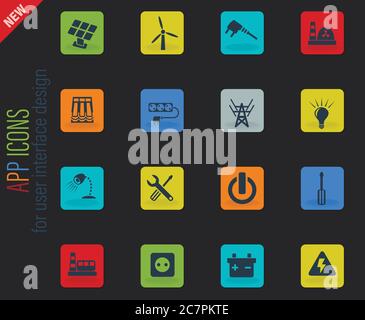 Nuclear power station line icon, ecology and nuclear energy, dangerous ...