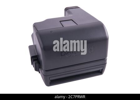 Belarus Minsk January 2018. Photo of an isolated camera of Polaroid ...