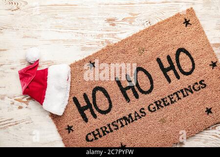 Santa Hat, Text Welcome Stock Photo - Alamy