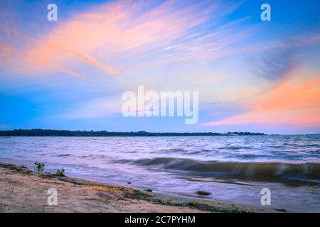 Sunset view of Lake Victoria shoreline, Entebbe, Uganda, Africa Stock ...