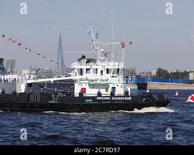 Many maritime ships went through opened bridges in St Petersburg for ...