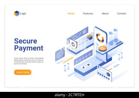 Landing page template of Digital Wallet Illustration Concept. Modern ...