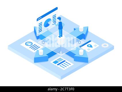 Change way your work concept isometric vector illustration. Cartoon 3d ...