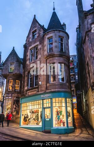 Swish Edinburgh shop at Cockburn Street in Edinburgh, the capital of ...