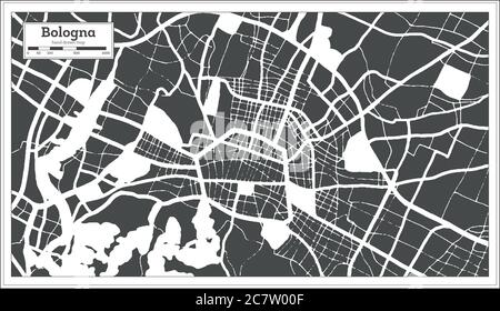 Bologna Italy City Map in Retro Style. Outline Map. Vector Illustration ...