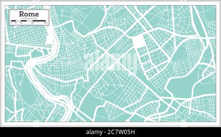 Rome city line style illustration. Colosseum famous landmark in Rome ...