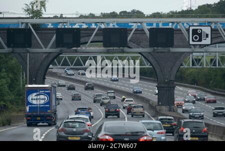 The M25 motorway orbital road around London Stock Photo - Alamy