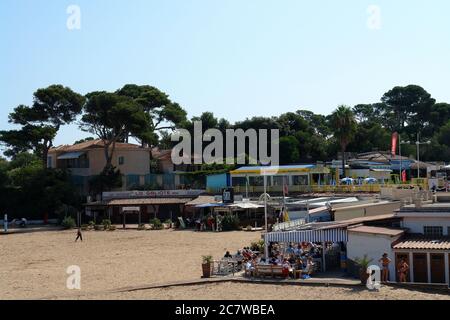 Beach of St Aygulf, a seaside resort in the Var region, located at the ...