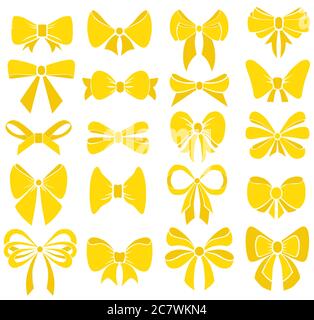Set of yellow retro ribbons Stock Vector Image & Art - Alamy