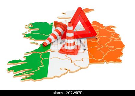 Irish road warning sign: Traffic lights ahead Stock Photo - Alamy