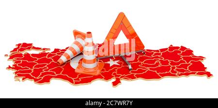 Traffic cones road cones 3d rendering Stock Photo - Alamy