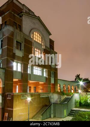 Night exterior view of the NTU Main Library at Taipei, Taiwan Stock ...