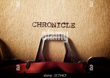 Chronicle word written with a typewriter Stock Photo - Alamy