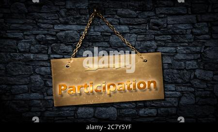 Street Sign the Direction Way to to Participation Stock Photo - Alamy