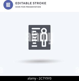 Height icon vector, filled flat sign, solid pictogram isolated on white ...