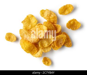 Corn-flakes background and texture. Top view. Honey rings cereal box ...