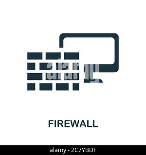 Firewall thin line icon. Creative simple design from security icons ...
