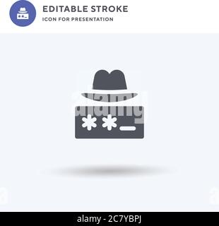 Passkey icon vector, filled flat sign, solid pictogram isolated on ...