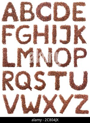 Alphabet stencil set on white background Stock Photo - Alamy