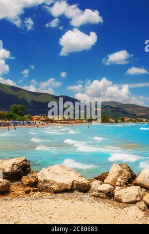 Alykes beach Zakynthos, Greece, on a windy day in October Stock Photo ...
