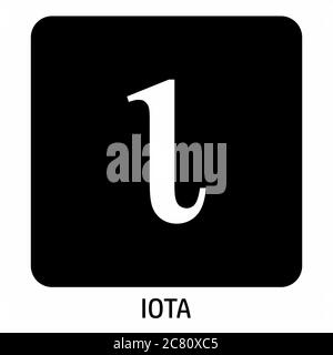 Iota Greek letter icon, Iota symbol in ancient Greek frame, vector ...