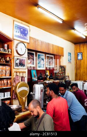 Tomoca Cafe and Coffee Shop in Addis Ababa, Ethiopia Stock Photo - Alamy