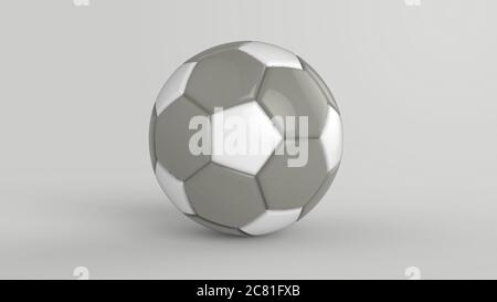 gray soccer plastic leather metal fabric ball isolated on black ...