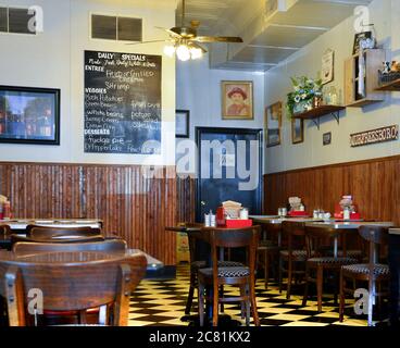 Small blackboard on a desk in the Victorian era school classroom inside ...