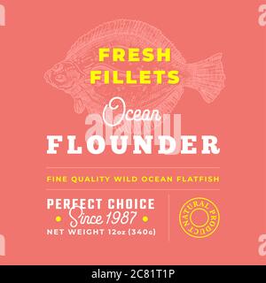 Fresh Fillets Premium Quality Label . Abstract Vector Seabass Fish ...