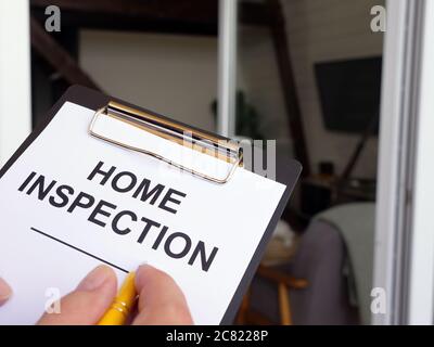 Real Estate House Appraisal By Inspector Stock Photo - Alamy