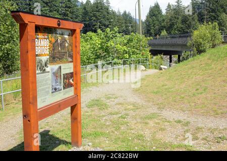 Rambo Bridge sign, Hope, British Columbia, Canada Stock Photo - Alamy