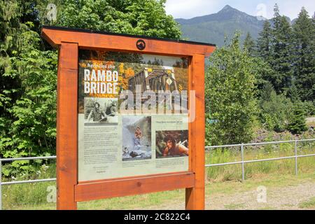 Rambo Bridge sign, Hope, British Columbia, Canada Stock Photo - Alamy