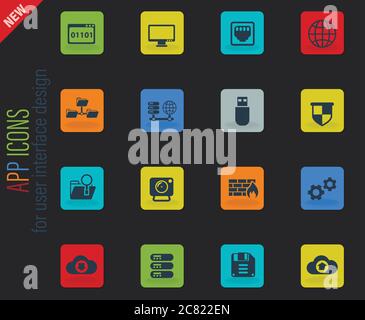 hosting provider icon set Stock Vector Image & Art - Alamy