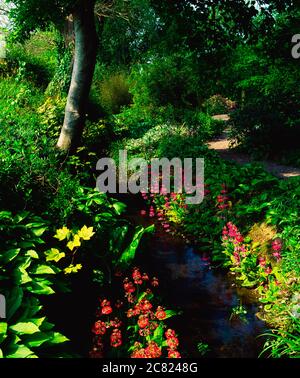 Butterstream Gardens, Co Meath, Ireland; Temple And Lily Pond During ...