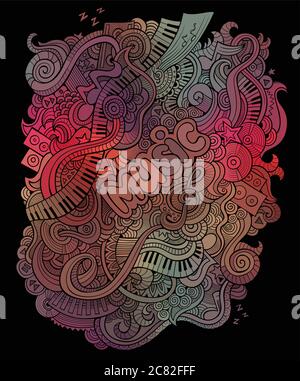 Vector doodles musical art paint background Stock Vector Image & Art ...