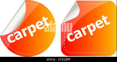 carpet word stickers set, web icon button Stock Photo - Alamy