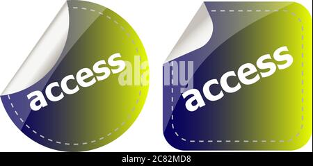 access stickers set on white, icon button Stock Photo - Alamy