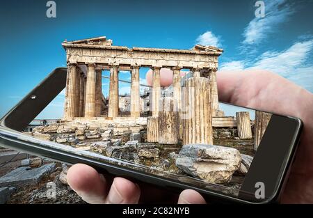 A picture of the Parthenon, the most famous temple of the Acropolis of ...