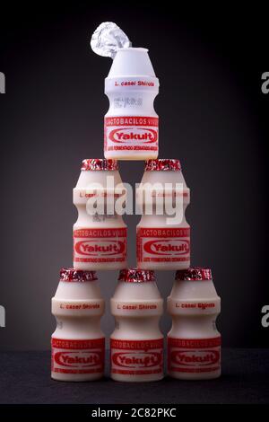Bottles of Yakult yogurt probiotic health drink Stock Photo - Alamy