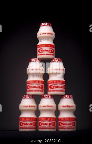 Bottles of Yakult yogurt probiotic health drink Stock Photo - Alamy