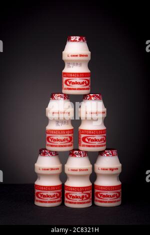 Bottles of Yakult yogurt probiotic health drink Stock Photo - Alamy