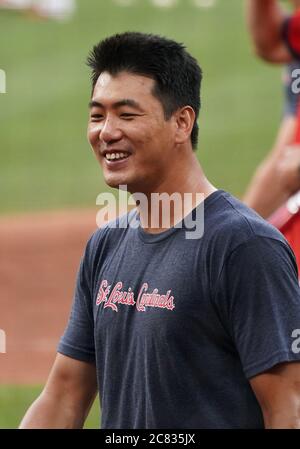 St. Louis Cardinals pitcher Kwang-Hyun Kim heads to the dugout during ...