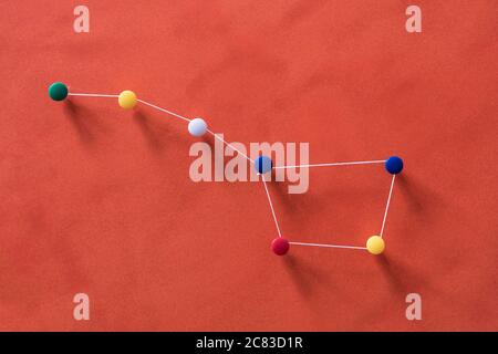 a constellation creative concept made with dots and rope knit Stock ...