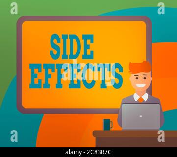 Man Hand writing Side Effects with black marker on visual screen ...