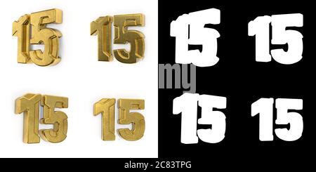 Set of number fifteen year (15 year) celebration design. Anniversary ...