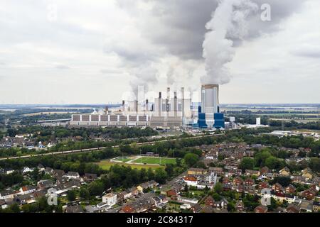 Aerial photo, lignite-fired power plant, generating unit with optimised ...
